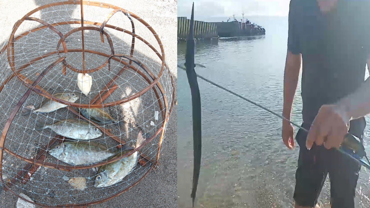 2 in 1 fishing Part-1 |using fishtrap/panggal | slingspear/panah ...