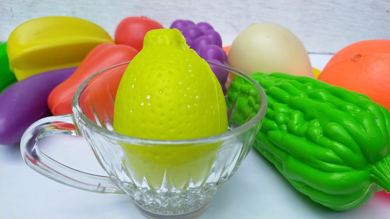 Wow Satisfying Video 😱 Drop ASMR fruits and vegetables into tea glass ...