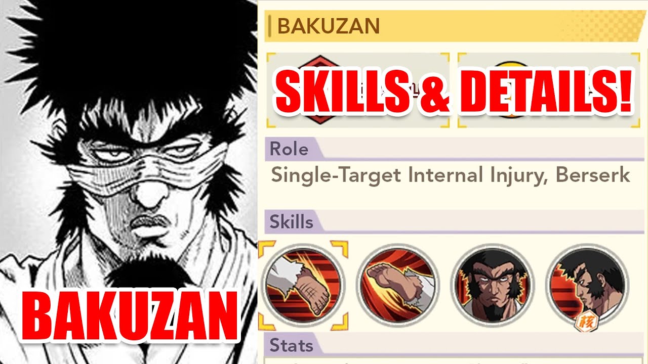 SR BAKUZAN Skills & Details! New Core Skill! [One Punch Man: THE ...