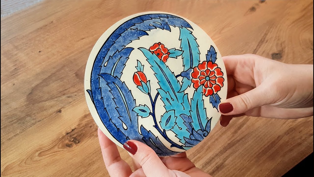 TILE ART DESIGN | Drawing and Painting A Ceramic Tile | ROSE ...