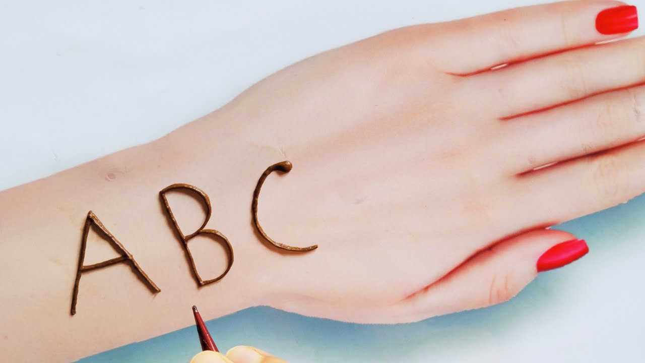 Alphabet mehndi designs|ABC mehndi design|Easy & Stylish letter mehandi ...