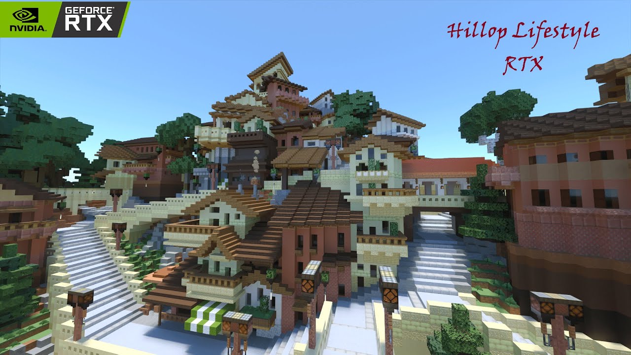 Minecraft Bedrock Hilltop Lifestyle RTX - YouTube