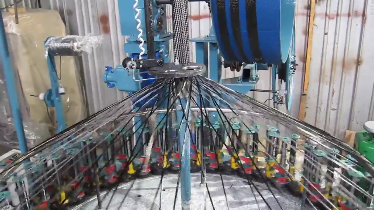 Braiding machine for carbon fiber (SP88-1-80) - YouTube