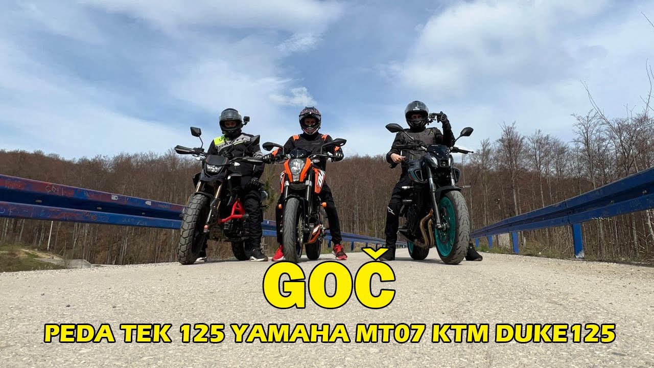 JEZERO SELISTE GOČ MOTO VLOG peda tek 125 mt07 ktm duke 125 - YouTube