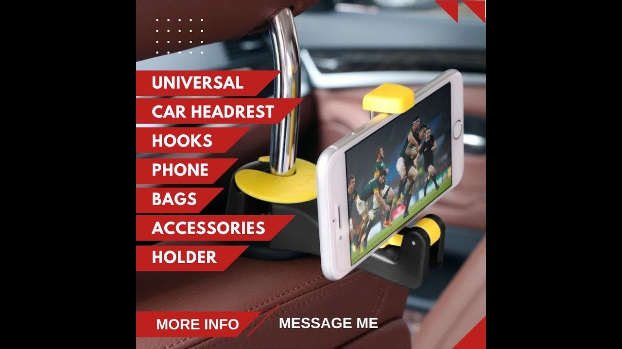 Universal Car Headrest Hooks | Phone Holder | Lock Car Interior ...