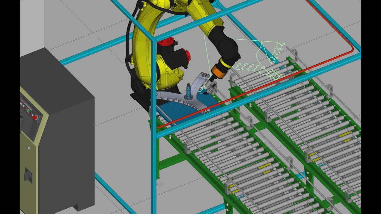 Robot Deburring Automation Simulation Fanuc Roboguide - YouTube