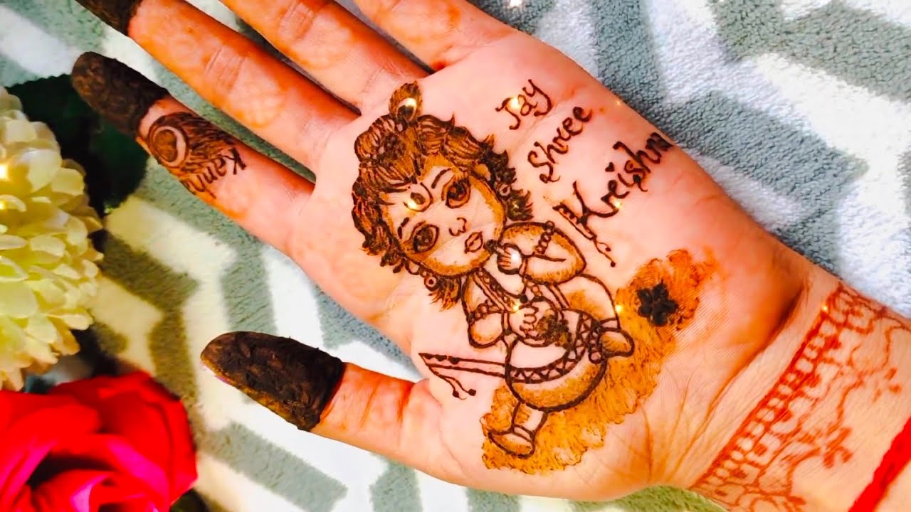 Simple & easy Krishna mehendi....🦚 💫#youtubevideo #mehndi #henna # ...