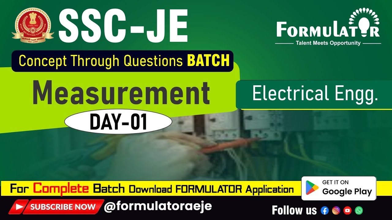 SSC-JE CTQ Batch Day-01 Measurement II Electrical Engineering - YouTube