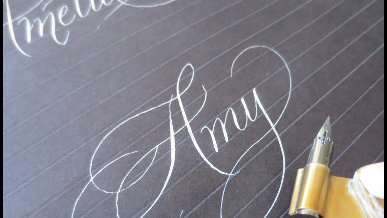 Pointed Pen Calligraphy Handwritten A Names | Roundhand | Alison Abby ...