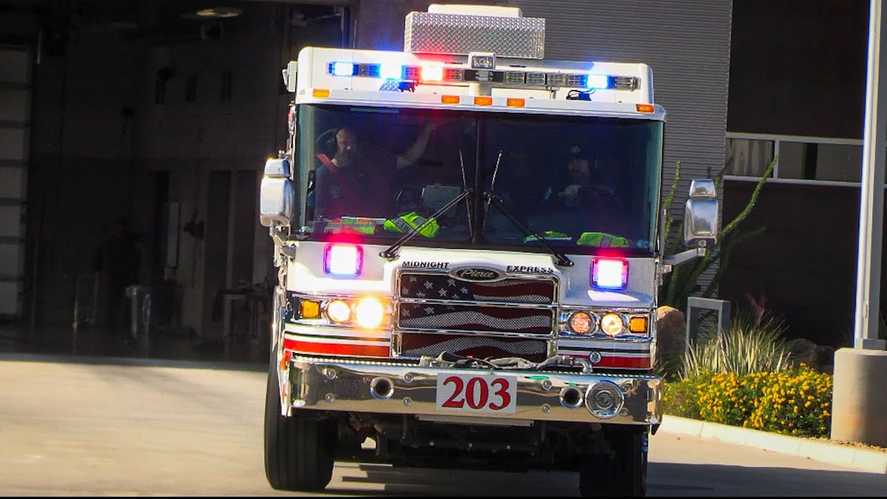 Mesa Fire & Medical Dept. Engine 203 Responding - YouTube