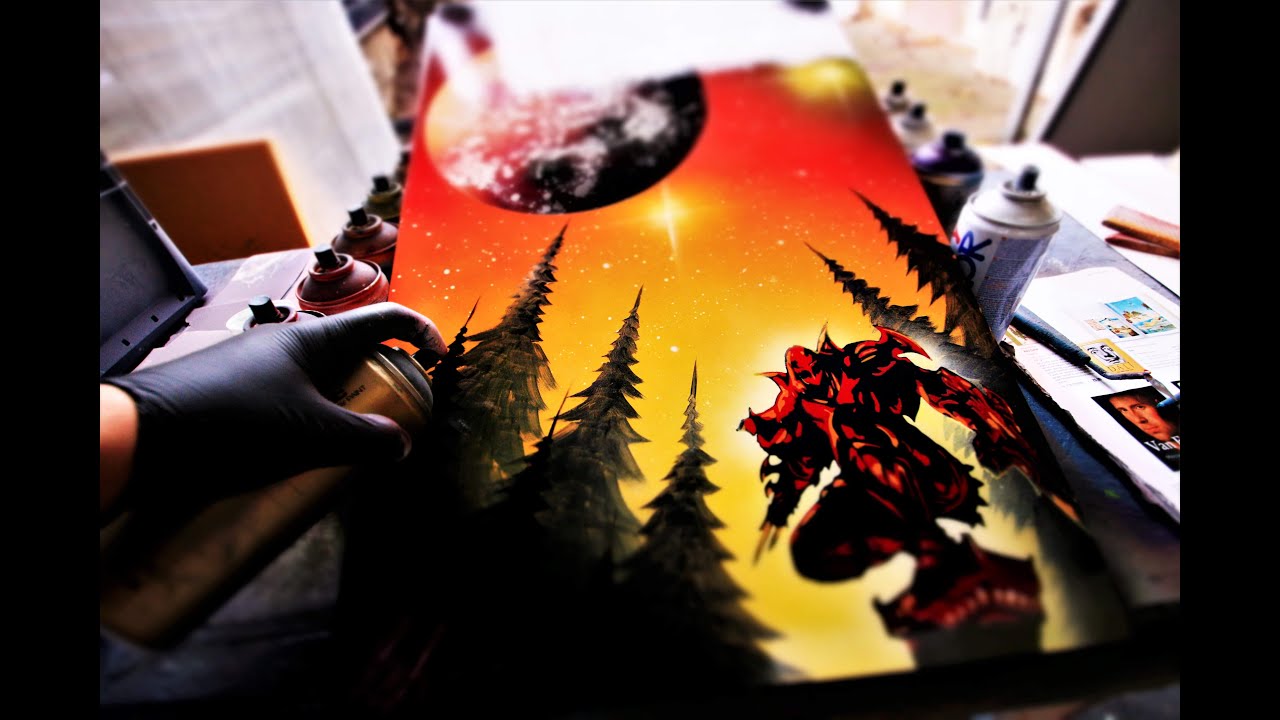 Zed Shadow Assassin - League of Legends SPRAY PAINT ART by Skech - YouTube