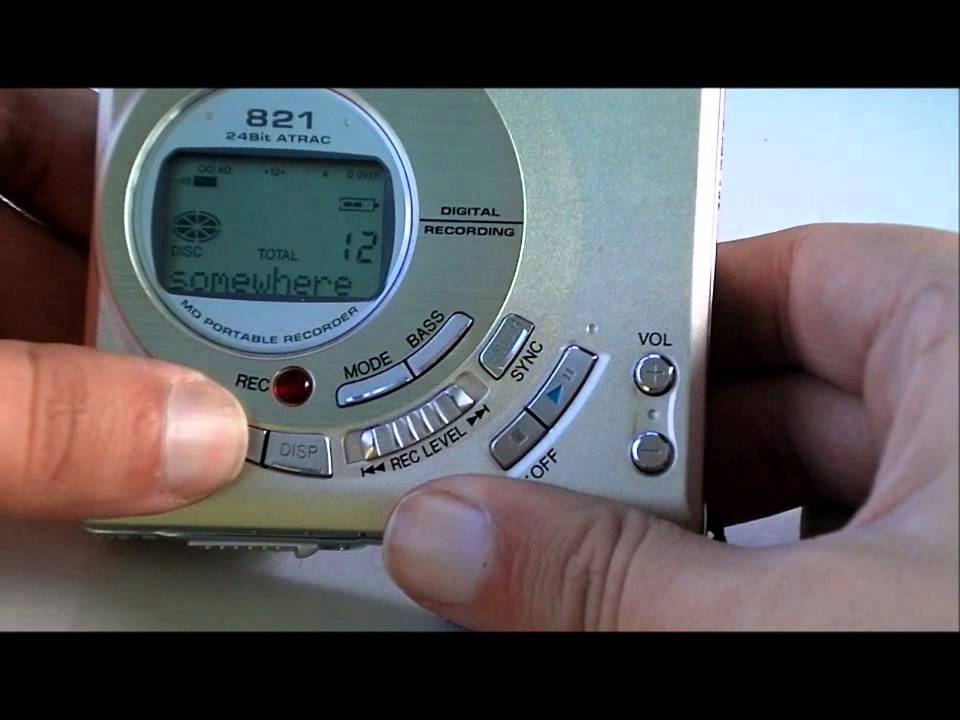 sharp 821 mini disc recorder - YouTube