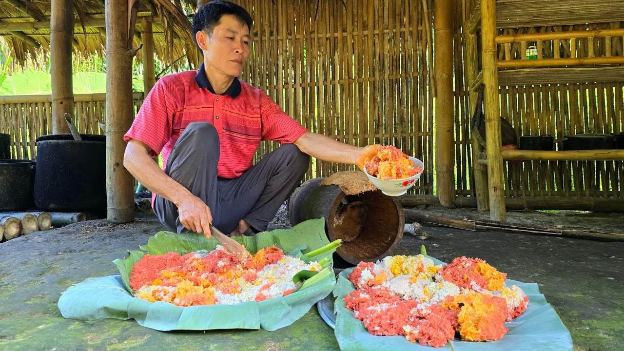 3-Color Sticky Rice Making Process Goes To Market Sell - Farming and ...
