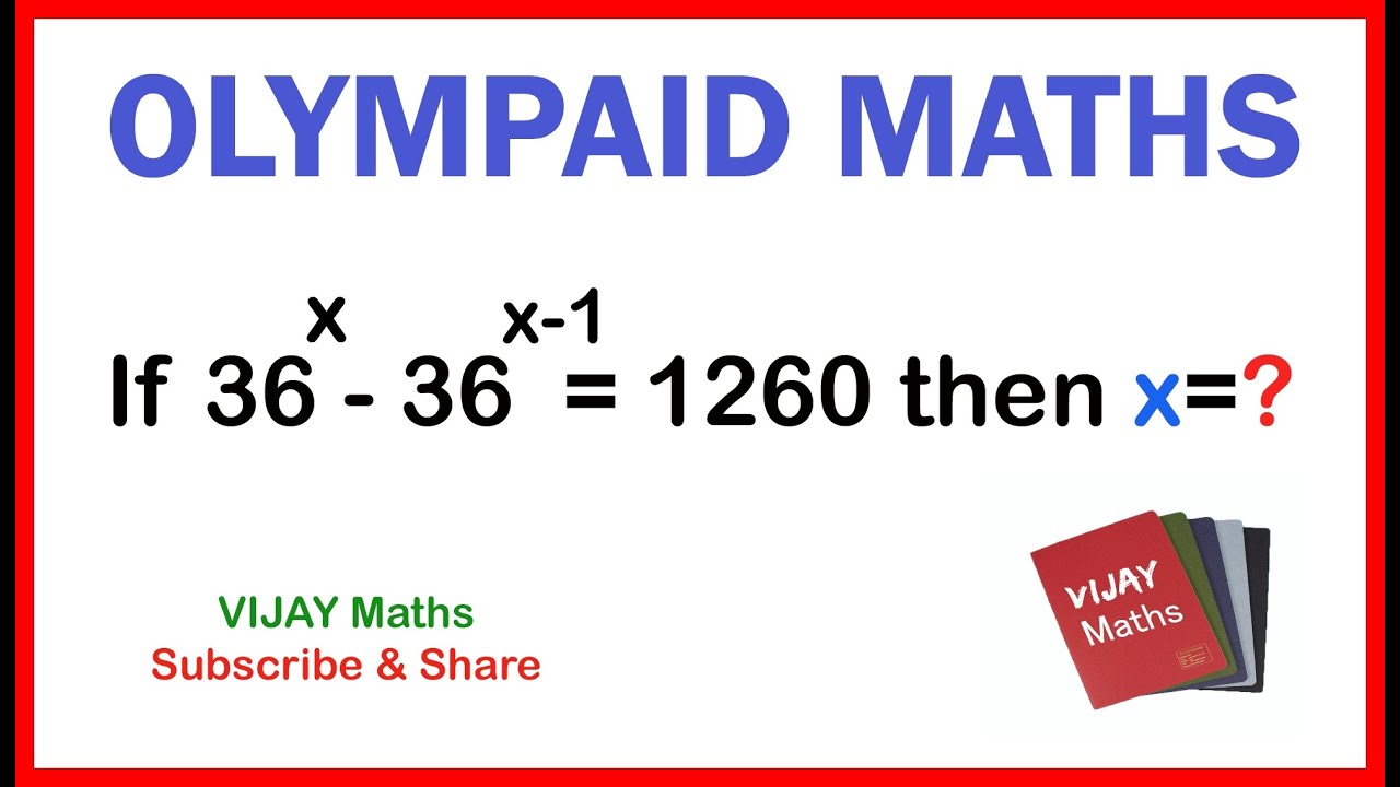 Math Olympaid Problem | Find the value of X | Part -2 | VIJAY Maths ...