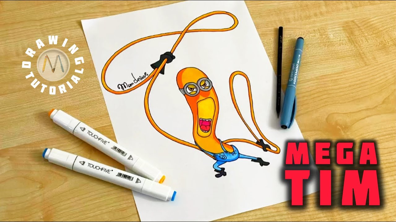 How to draw Despicable me 4 Mega minion / How to draw MEGA minion TIM ...