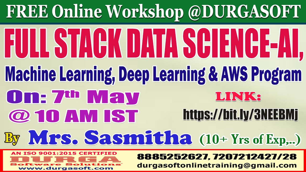 FULL STACK DATA SCIENCE (FREE Workshop) Online Training @ DURGASOFT ...