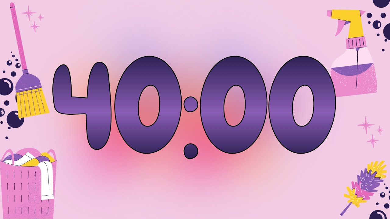 40 Minute Fun Tidy Up Classroom Timer (No Music, Happy Piano Alarm at ...