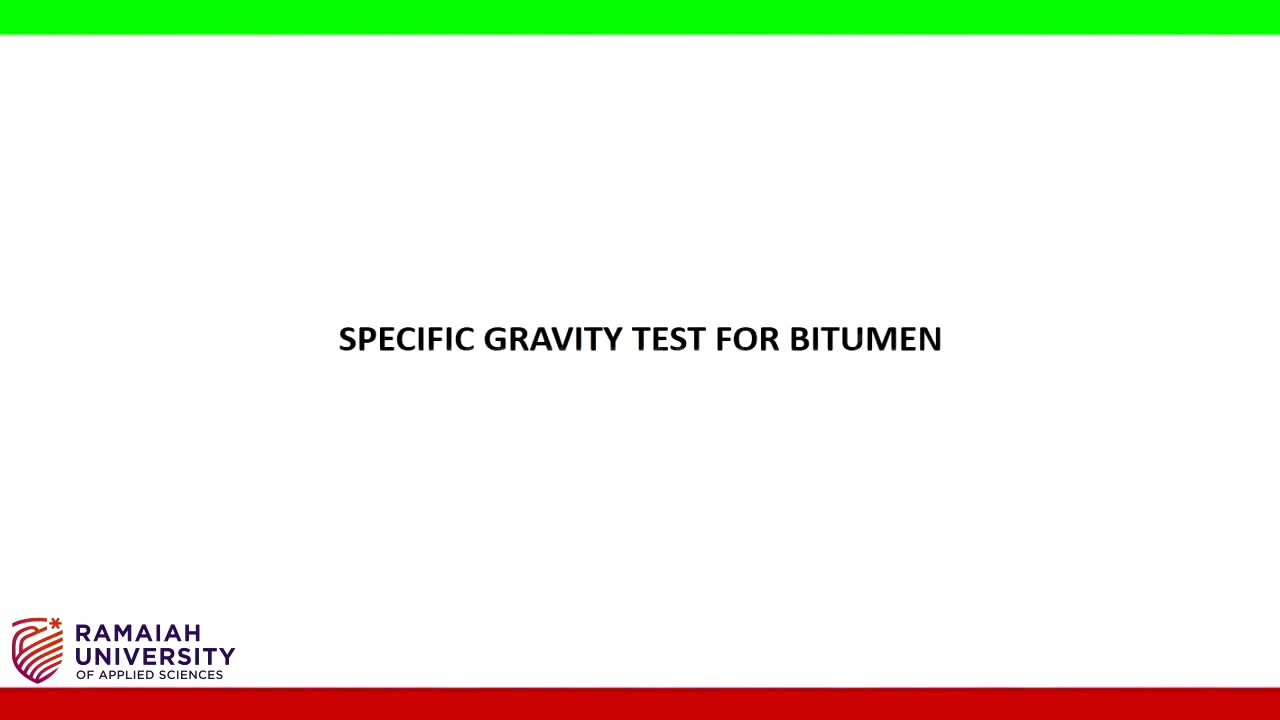 Specific Gravity of Bitumen - YouTube