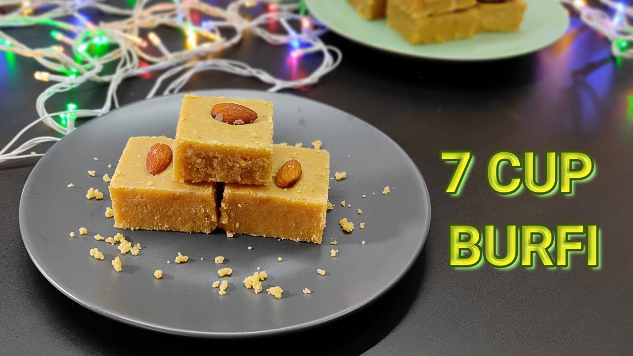 7 കപ്പ് ബർഫി | 7 Cup Burfi Recipe | 7 Cup Sweet | Festival Sweets ...