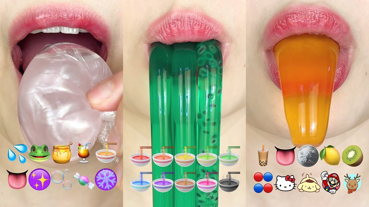 asmr 10 MINUTES EMOJI FOOD RELAXING SLEEP TIKTOK COMPILATION 당비 이모지 먹방 ...