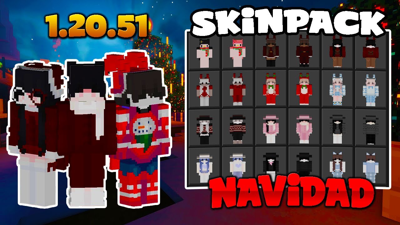 Pack de Skin de Navidad para Minecraft PE/BE 1.20.51 - YouTube