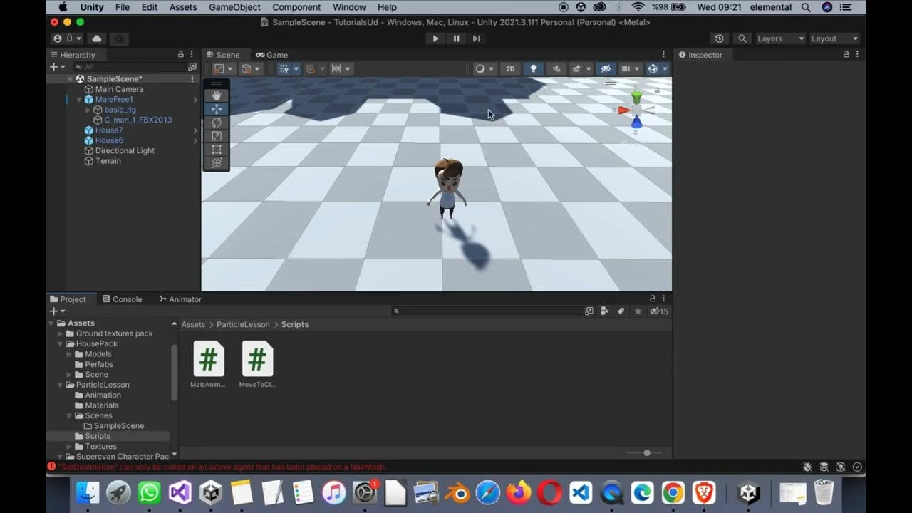 "SetDestination" can only be called on an active agent that has been placed on a NavMesh. - YouTube