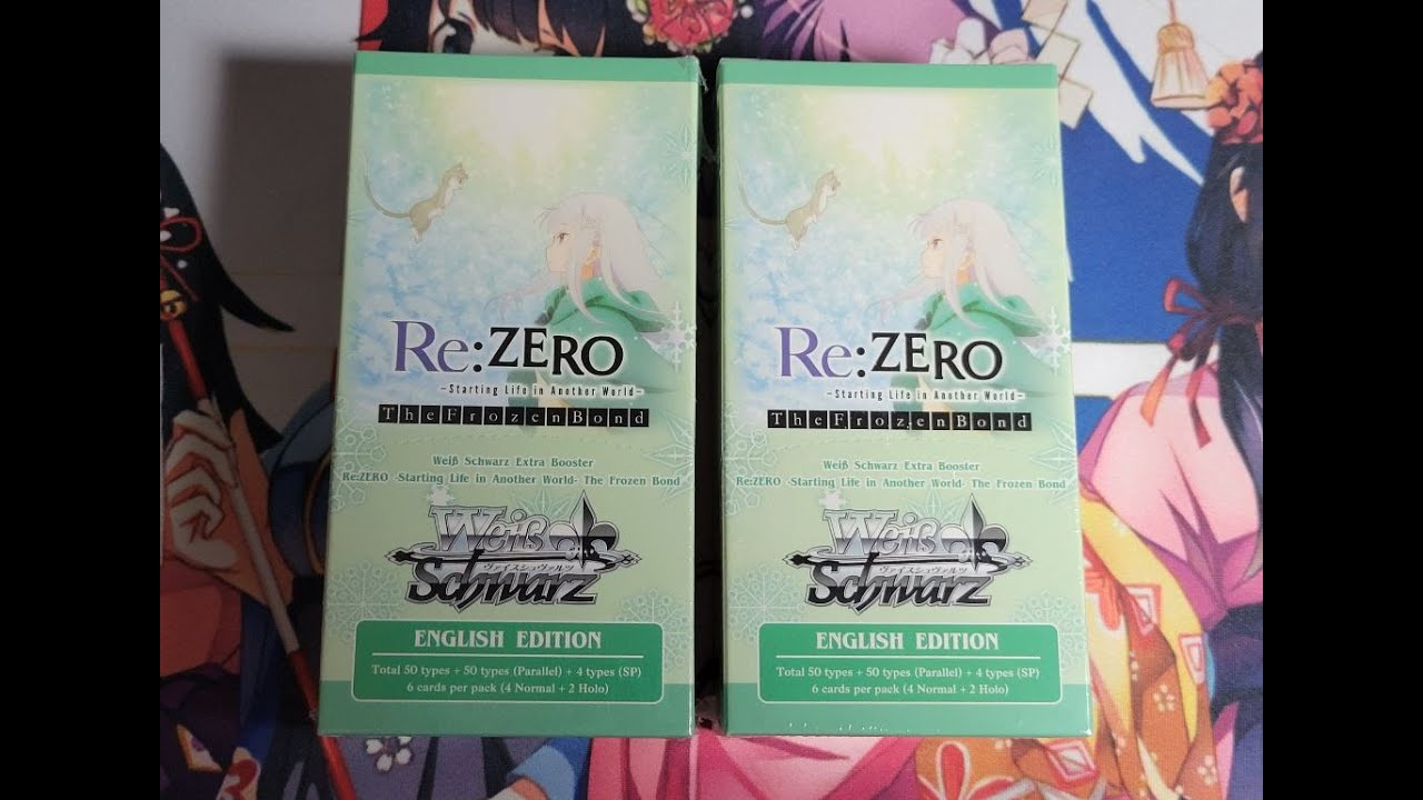 weiss schwarz re: zero frozen bond 2 booster box opening re zero frozen ...