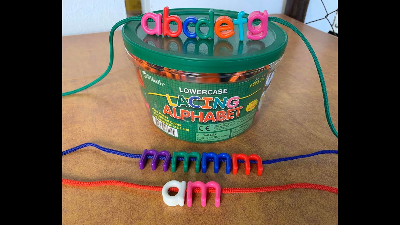 REVIEW: Lowercase Lacing Alphabet (Learning Resources) - YouTube