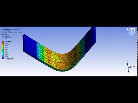 Equivalent Stress developed in Aluminium Alloy NL work piece with frictional coefficient 0.19.