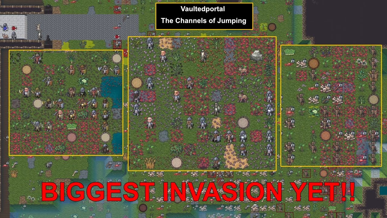 Dwarf Fortress - Huge Dwarf & Elf Invasion - YouTube