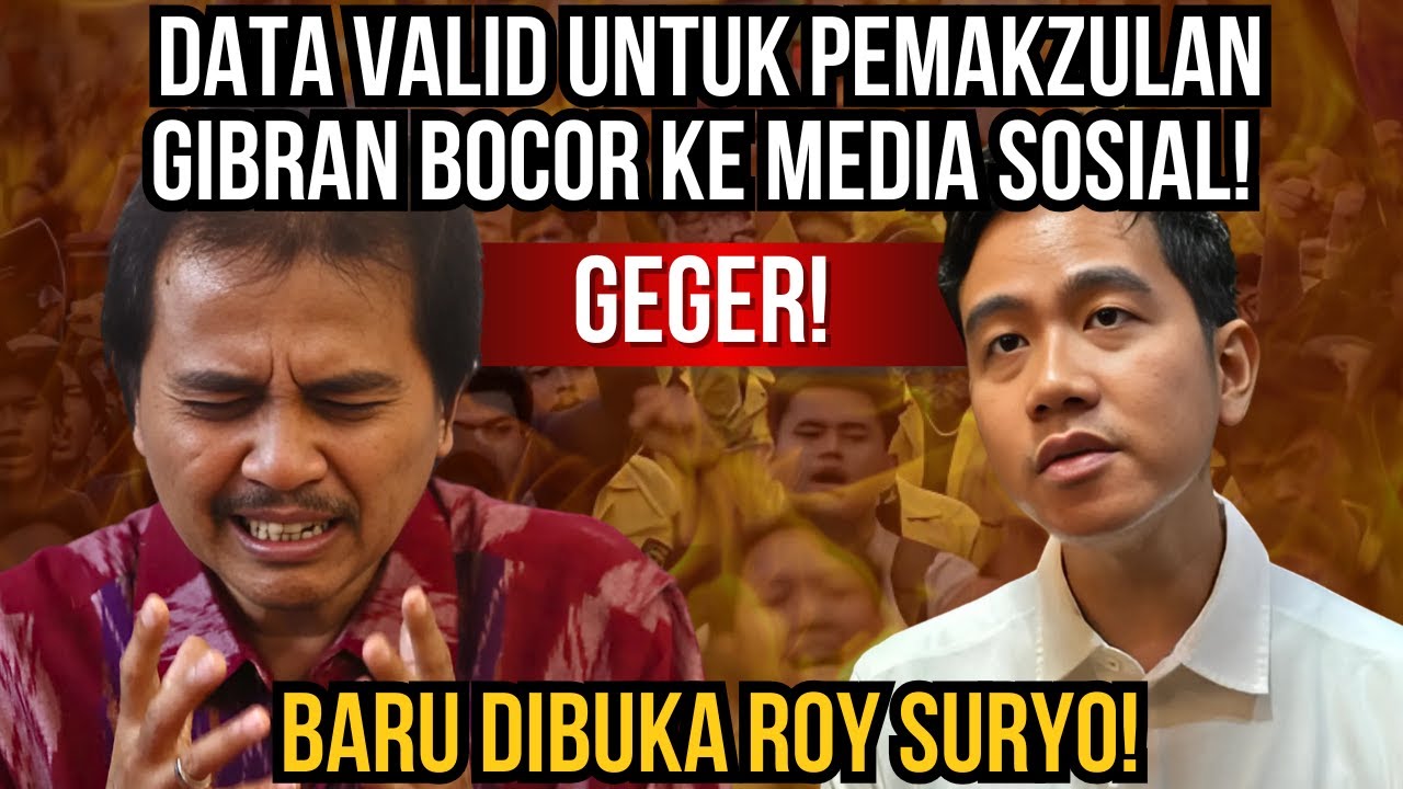 ADA YANG PANIK! BARU DIBUKA ROY SURYO! DATA VALID UNTUK PEMAKZULAN ...