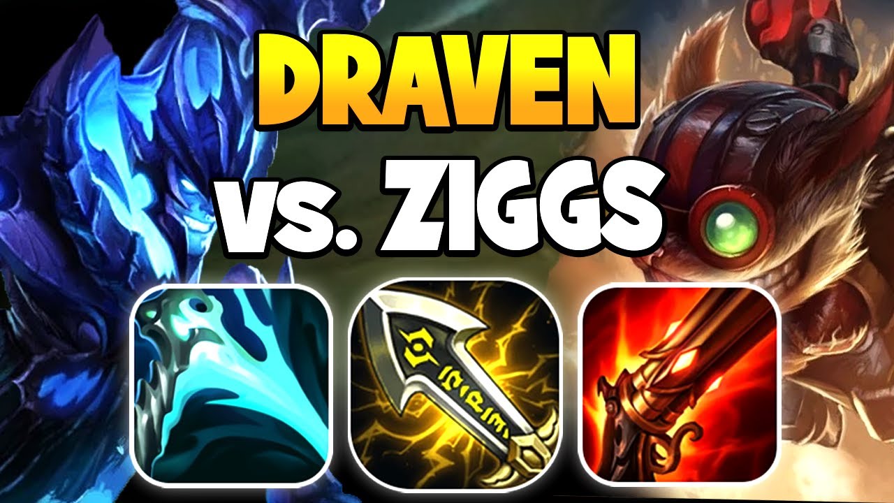 DRAVEN VS ZIGGS BOT LANE MATCHUP GAMEPLAY - YouTube