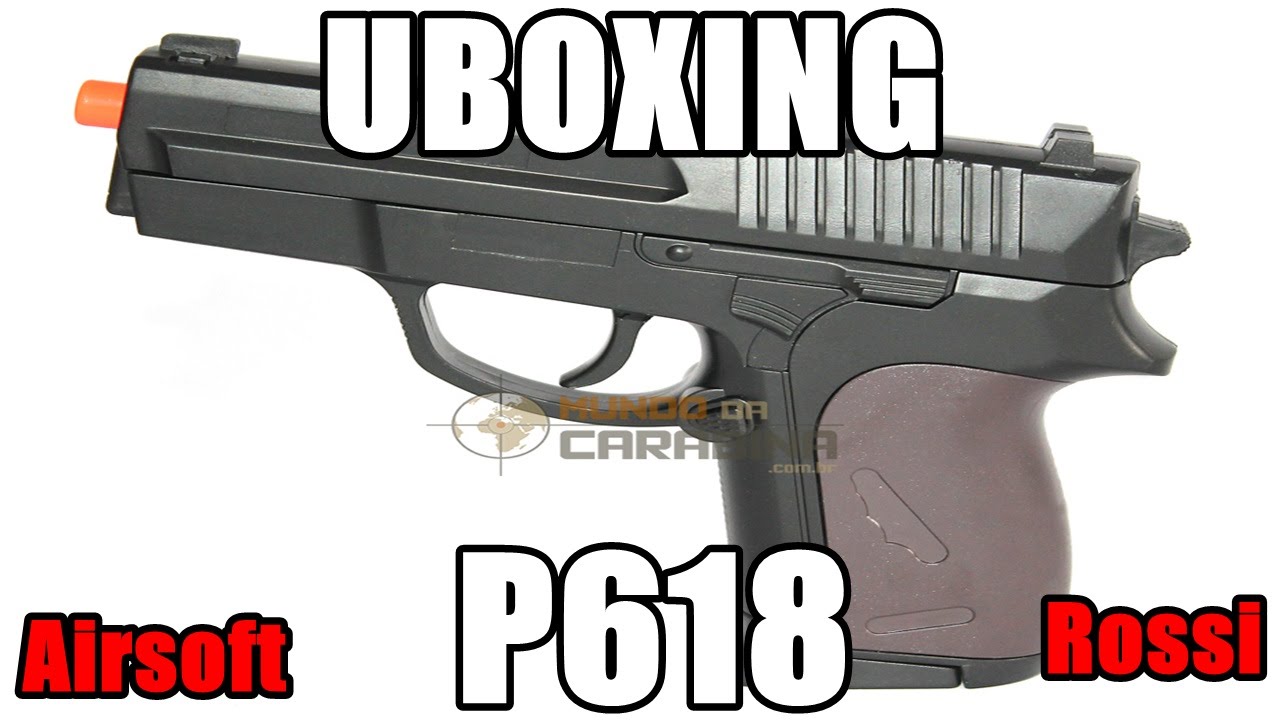 UNBOXING P618 ROSSI + DISPAROS | AIRSOFT MAIS BARATA - YouTube