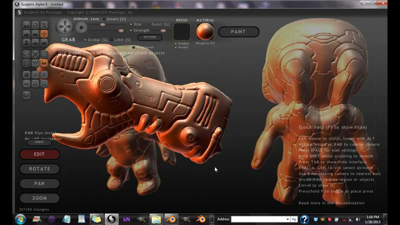 Sculptris Overview Part3 - YouTube