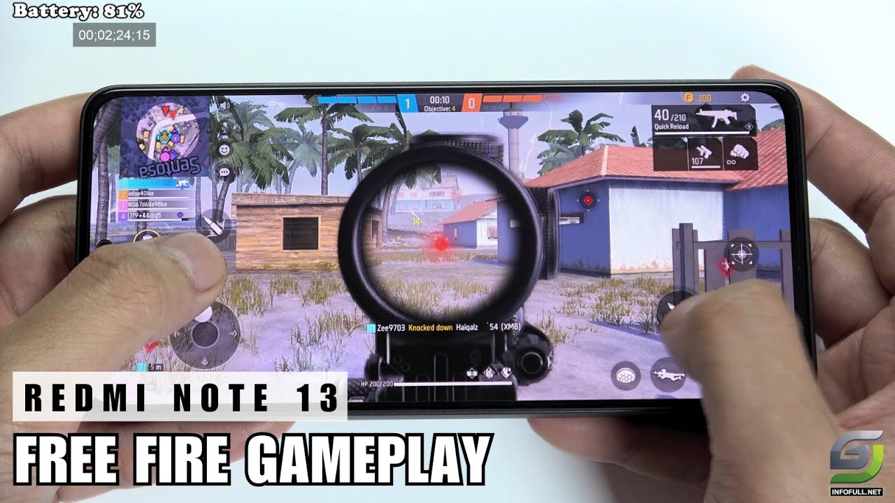 Redmi Note 13 test game Free Fire | Snapdragon 685 - YouTube