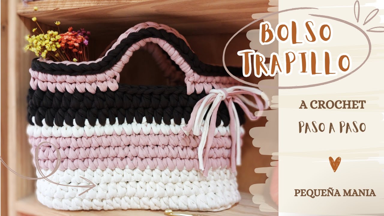 BOLSO DE TRAPILLO A CROCHET // tutorial paso a paso en español - YouTube