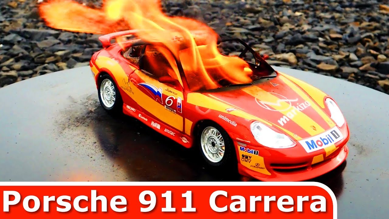 Burning My Porsche 911 Carrera - The Car Is On Fire - Just A Model Toy ...
