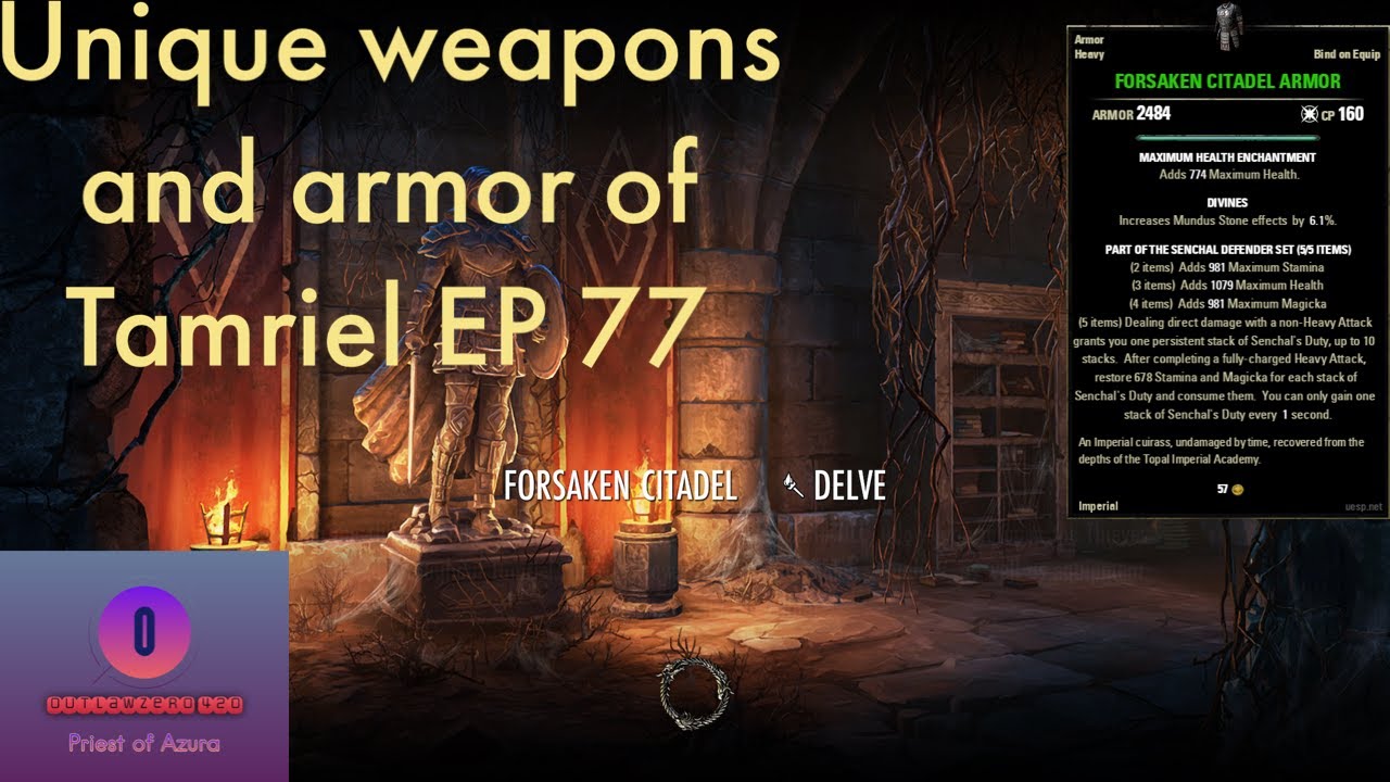 Unique Weapons and Armors of Tamriel EP 77 Forsaken Citadel armor ...