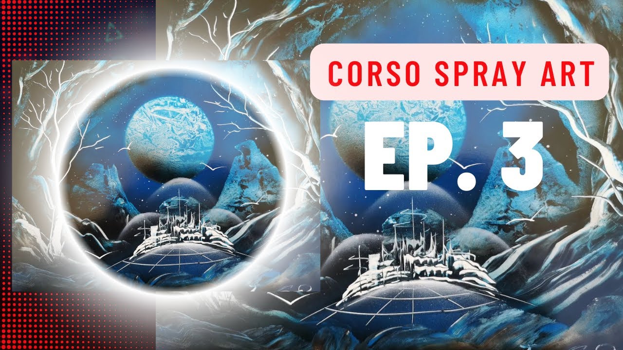 Ep. 3 CORSO Spray Paint Art, utilizziamo solo il BIANCO il BLU ed il ...