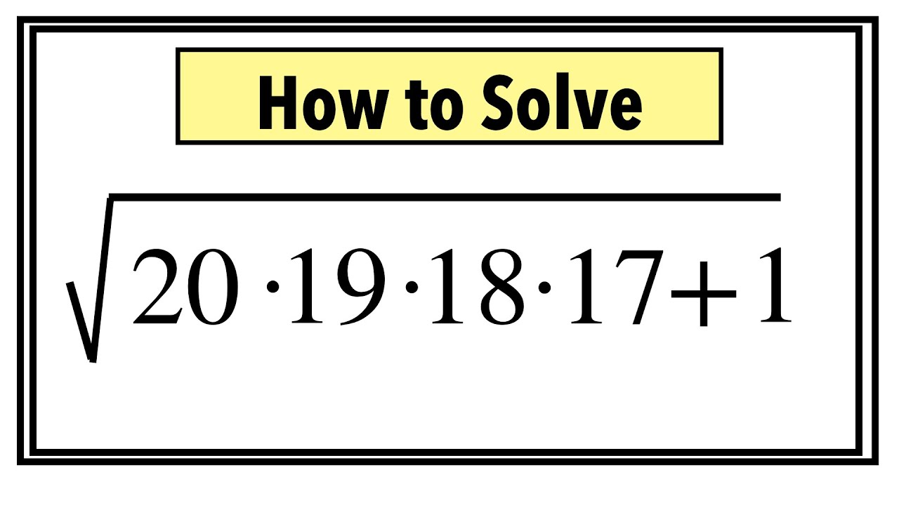 Nice Math SquareRoot Simplification | How to Solve - YouTube