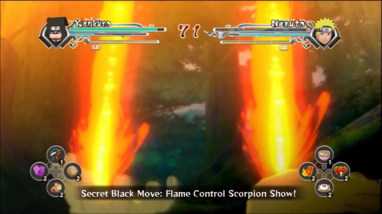 Naruto Generations Kankuro Secret Black Move Flame Control Scorpion ...