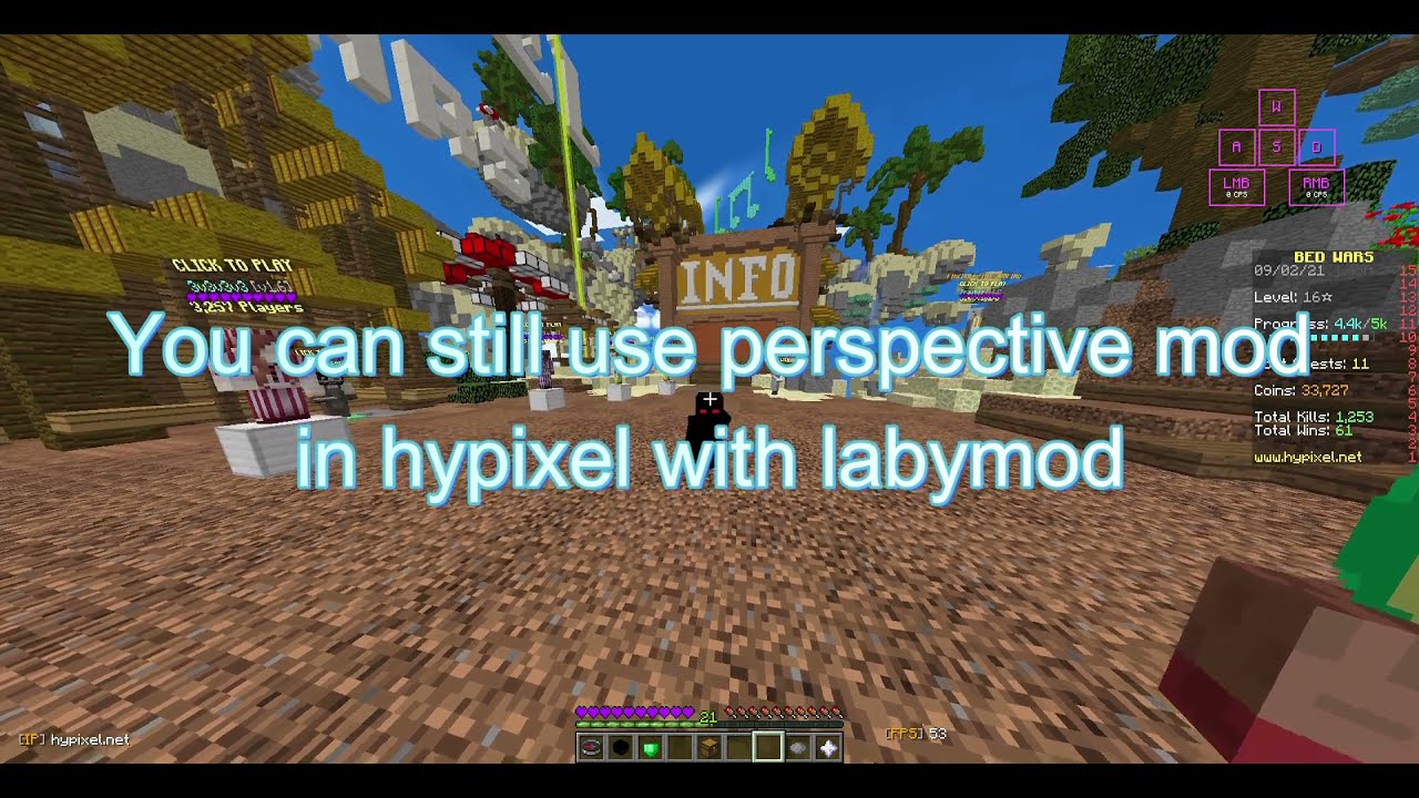 you can still use perspective mod in hypixel with labymod. (not clickbait). #shorts - YouTube