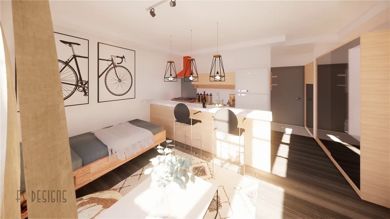 30 Sqm Studio Apartment Minimalist Design Tour YouTube