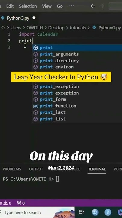 Leap Year Checker In Python #pythonprogramming 🤖🧑‍💻#programminglanguage ...
