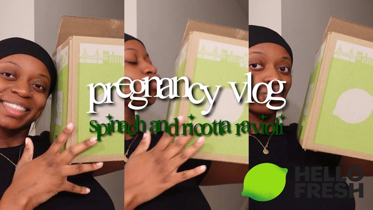pregnancy vlog: hello fresh meal | spinach and ricotta ravioli - YouTube