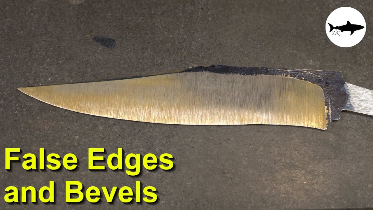 Triple-T #185 - Grinding false edges and bevels on the bowie knife ...