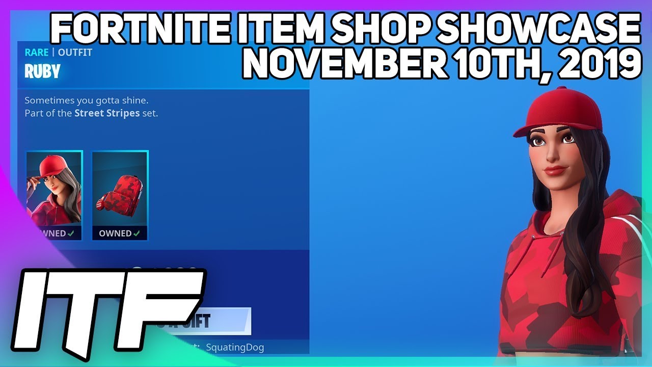 Fortnite Item Shop RUBY IS BACK! [November 10th, 2019] (Fortnite Battle ...