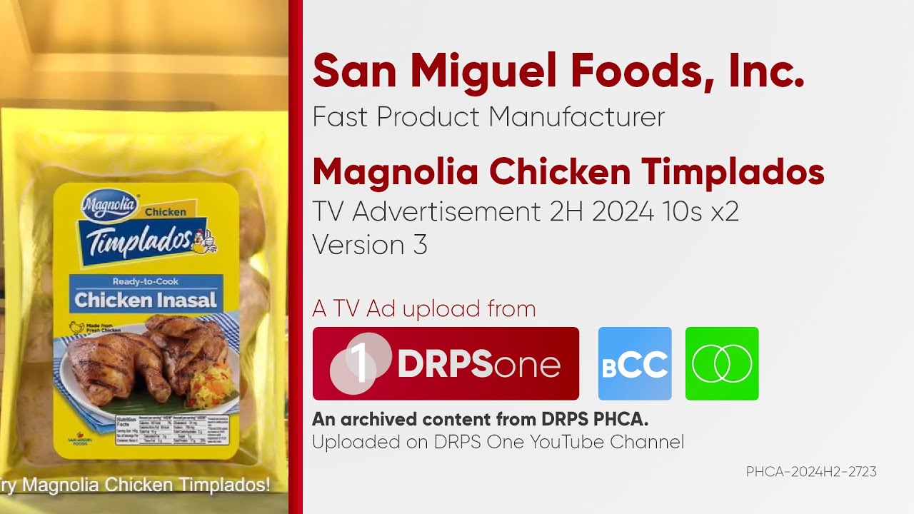 Magnolia Chicken Timplados TV Ad 2H 2024 10s x2 (Philippines, Version 3 ...