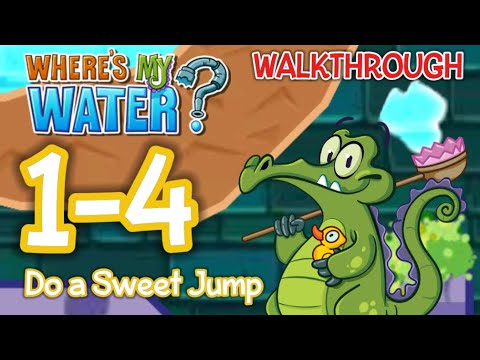 Where’s My Water? | Level 1-4: “Do a Sweet Jump” | 3-Ducks Walkthrough ...