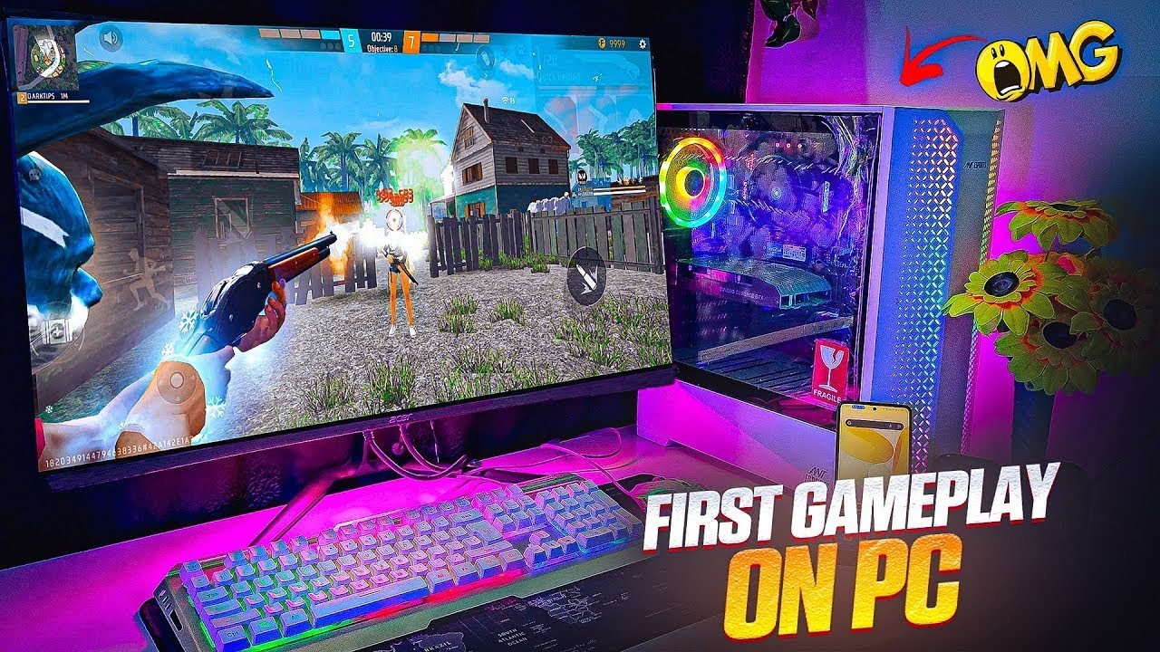 My First Gameplay On Pc Playing Free Fire ! Playing First Time Free ...
